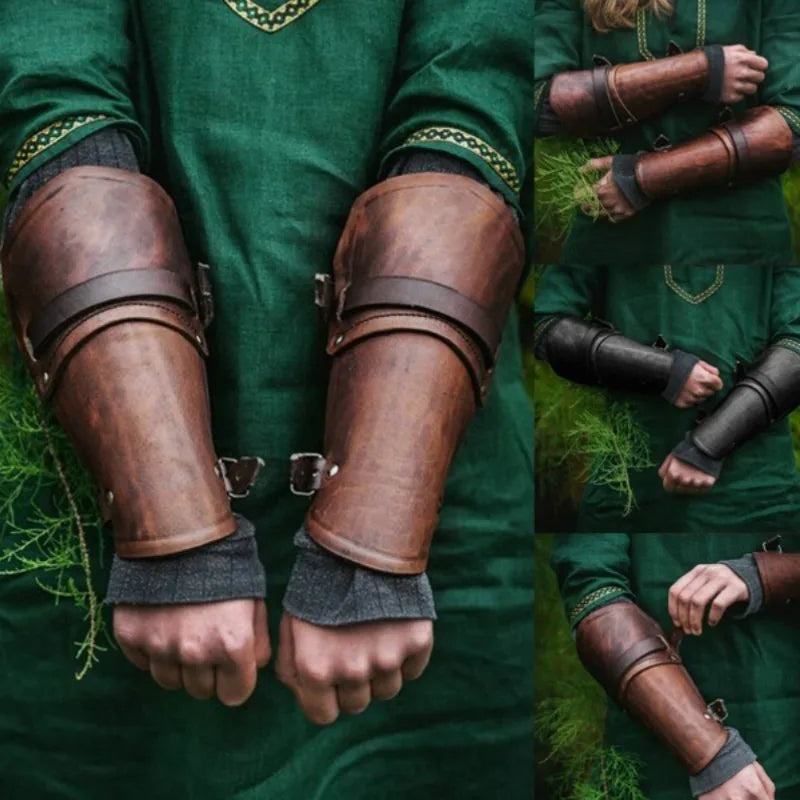 Leather Buckle Arm Cuff Bracer | Authentic Medieval Knight Armor ...