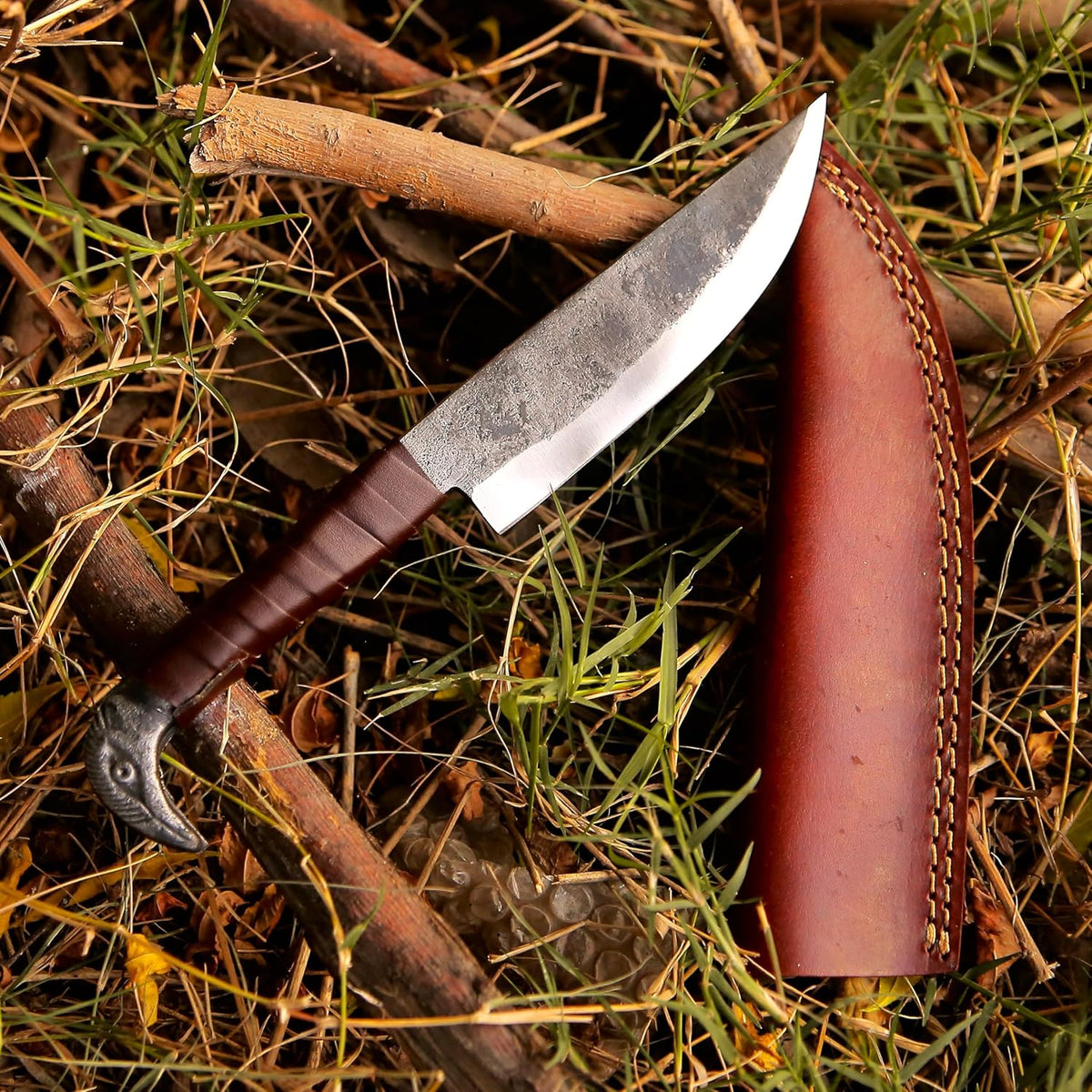 Raven’s Head Hilt Viking Knife | 6" High Carbon Steel Blade | Tales of ...