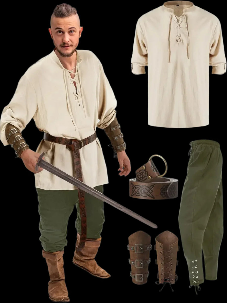 5Pcs Viking Costume Set – Complete Medieval Attire for Halloween and ...