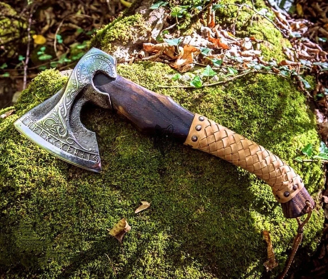 Norse Celtic Throwing Axe | Viking Ash Wood Throwing Hatchet with ...